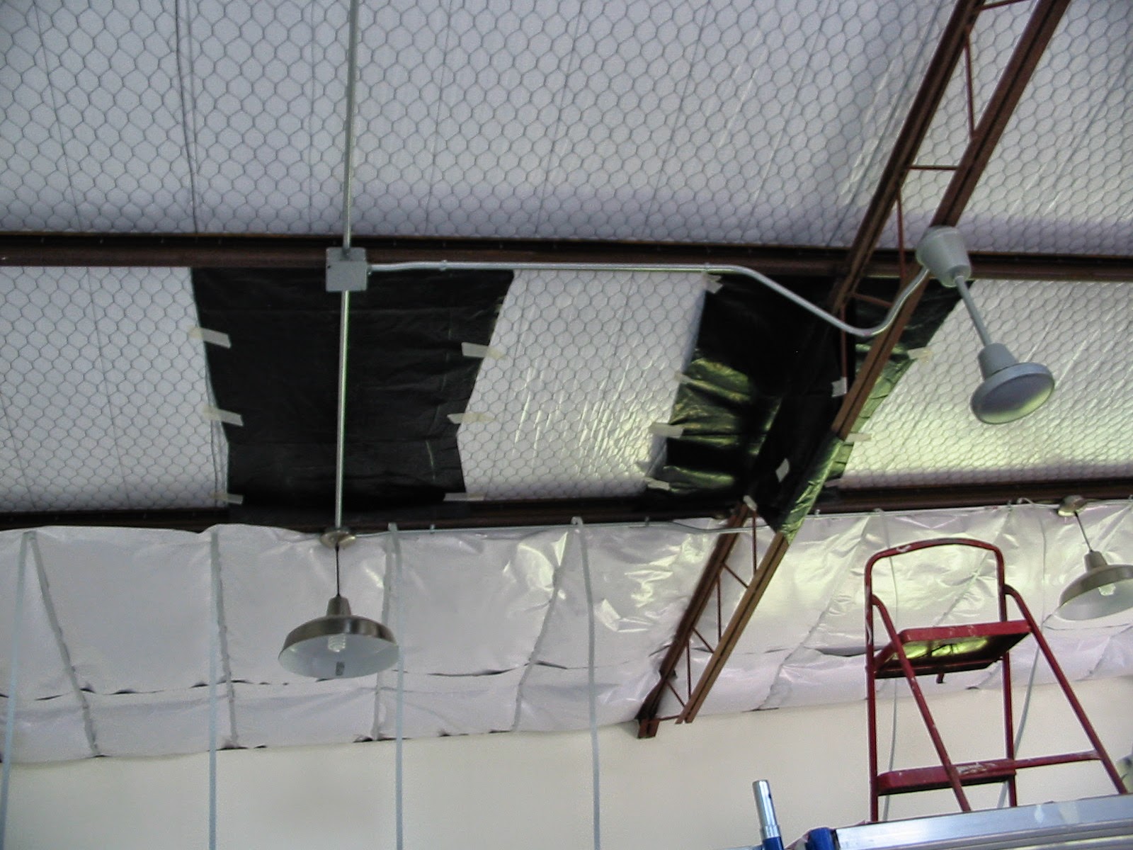 Turtle Ranch Tales: Putting up the ceiling insulation.....