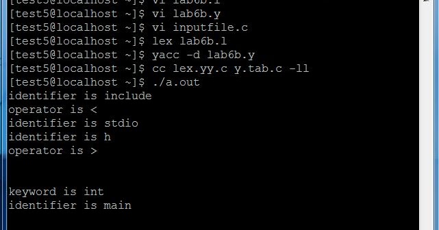 VTU CSE LABS: SS 6.B - YACC - RECOGNIZE VALID IDENTIFIER, OPERATORS AND KEYWORDS