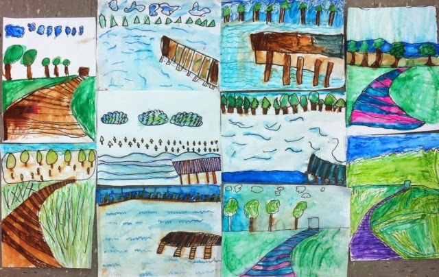 Velcro and Glue Guns: 2nd Grade Landscapes