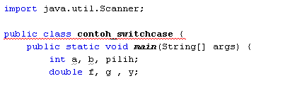 Contoh program menggunakan switch case | Catatanku