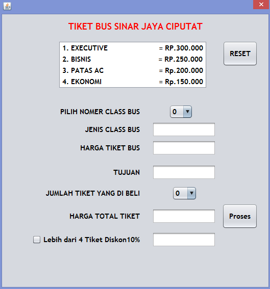 Eko Sugeng Riyadi: CARA MEMBUAT PROGRAM TIKET BUS SEDERHANA DI JAVA ...