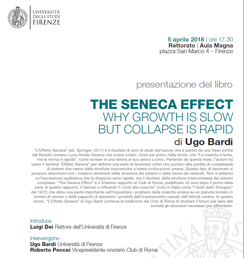 Cassandra's Legacy: Presentation of "The Seneca Effect" in Florence, on ...
