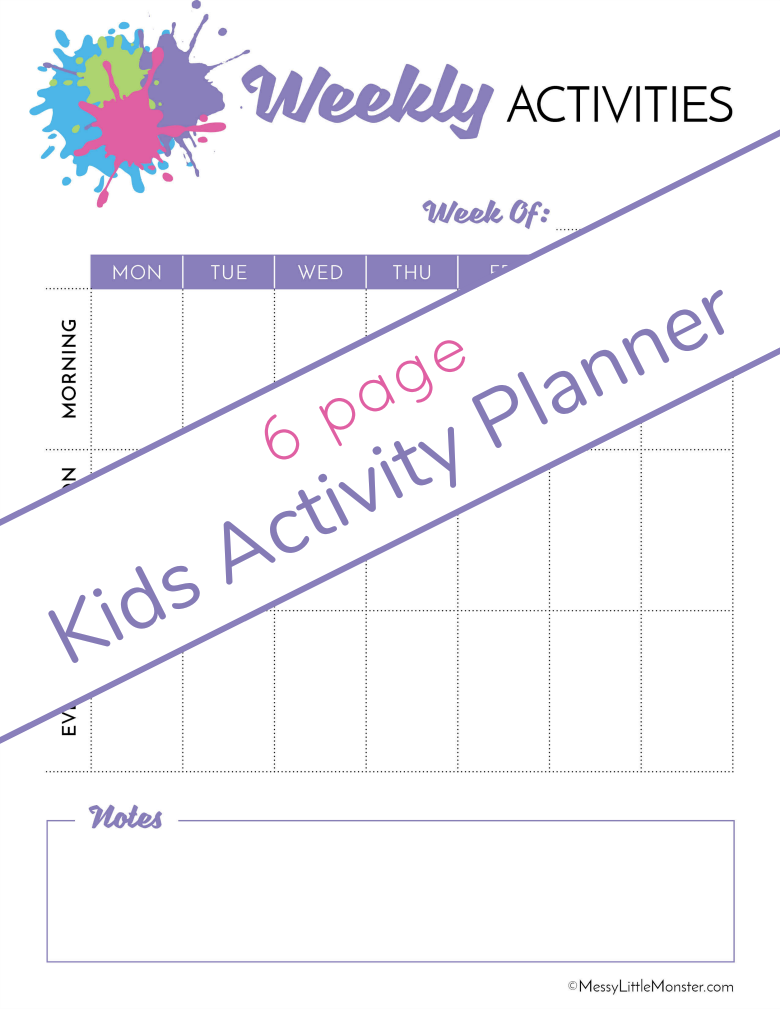 Kids Activity Planner Pack - Get organised with monthly, weekly and ...