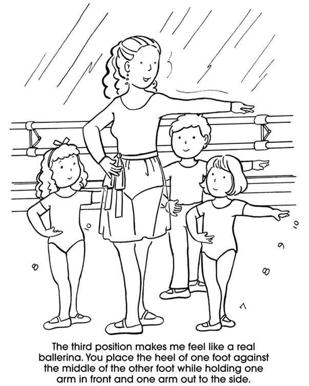 Coloring Pages Ballet Dance Positions Position Printable Kids Ballerina ...