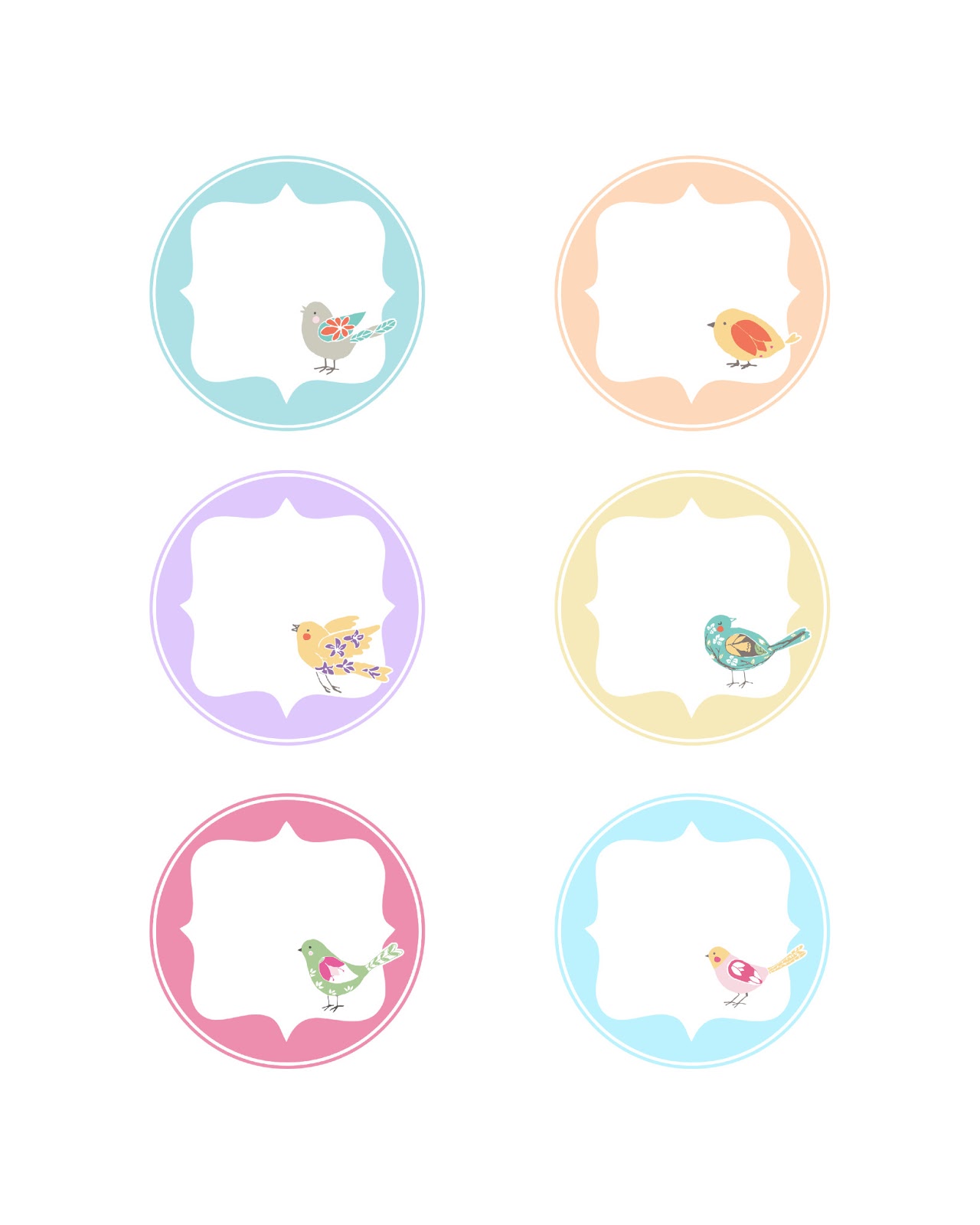 Free Graphics Spring Time Bird Tags - The Cottage Market