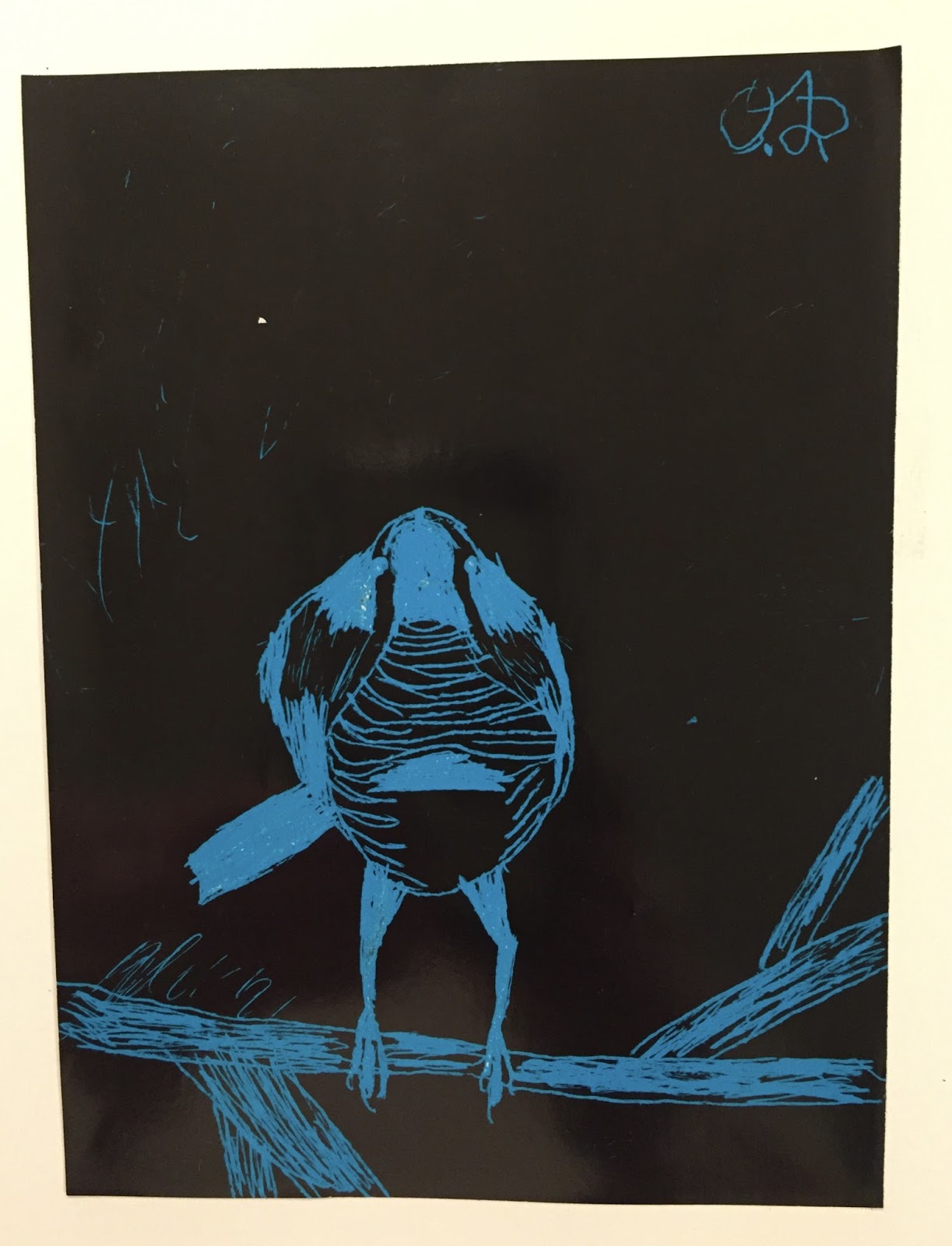 Doodlebug Dabblings: Scratch Art birds