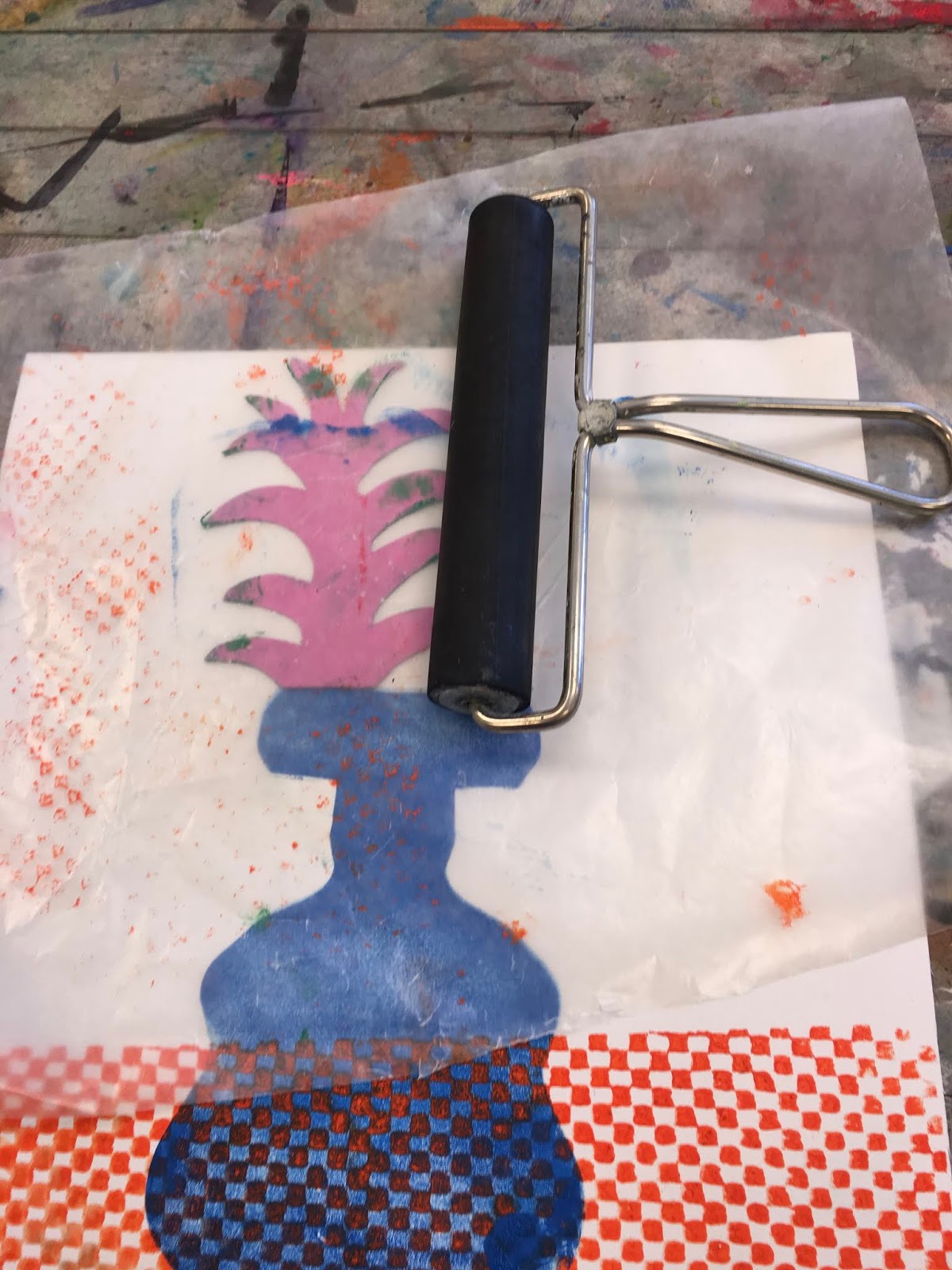 Art Room Blog: Printmaking a Fern Vase...