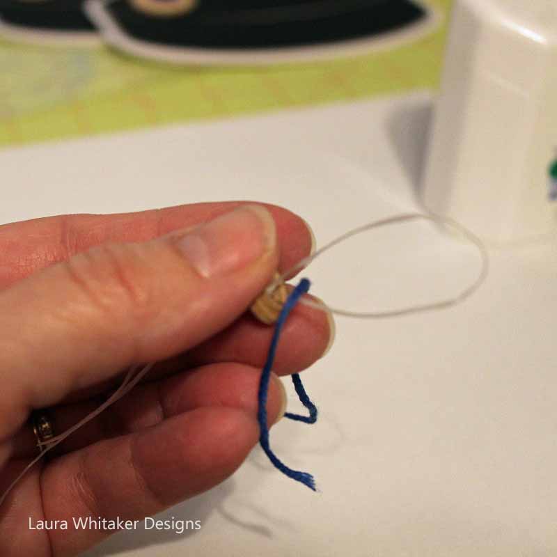 ScrapMuch?: Threading Embroidery Floss through Tiny Button Holes | Tutorial