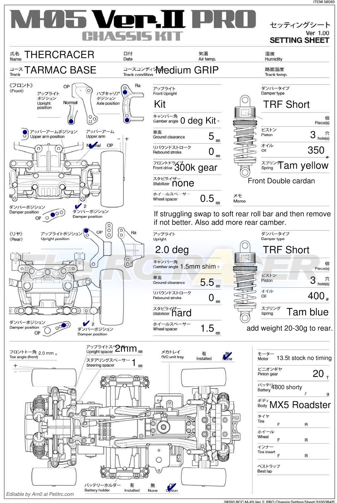 Tamiya M05 v2 guide, Setup, Mods, tuning and racing tips. | The RC Racer