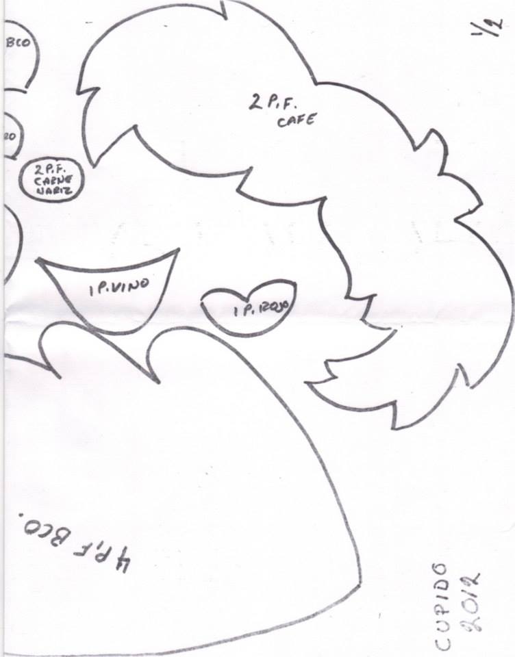 Moldes Cupido com Coração. - PAP Artesanato