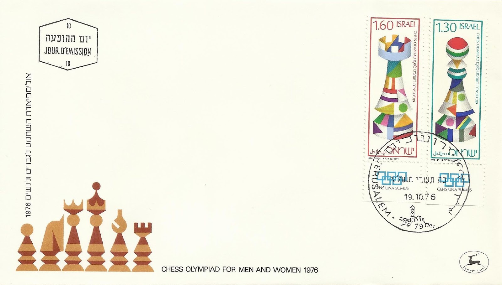 Jewish Chess History: Another Chess Stamp -- and Three First-Day Covers