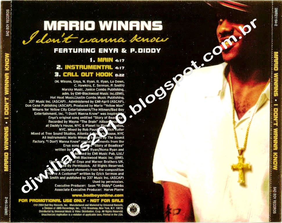 CDS___SINGLES____COLECTION________________ : Mario Winans - I Don't Wanna