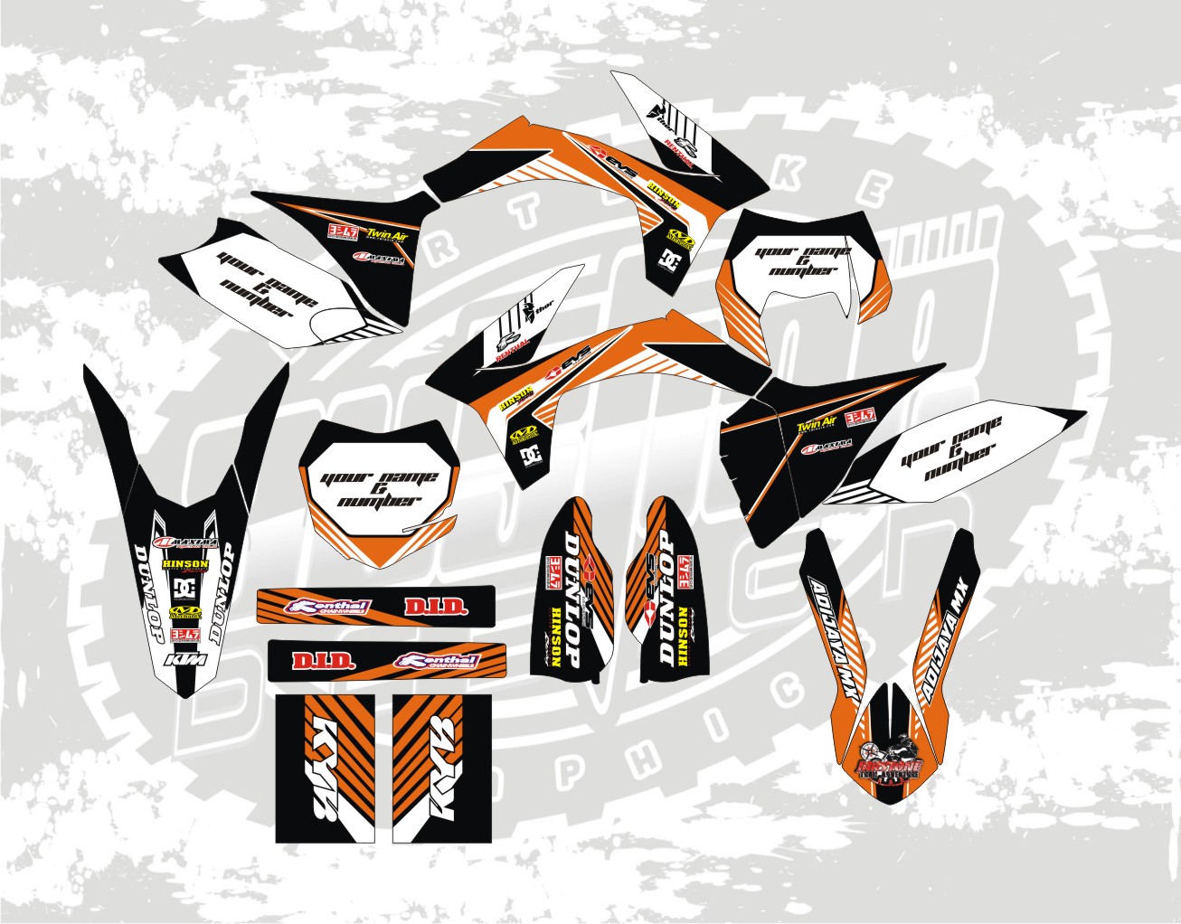 Decal KTM EXC-f 2012 - 2016 - DECALS MOTOCROSS CUSTOM GRAPHICS