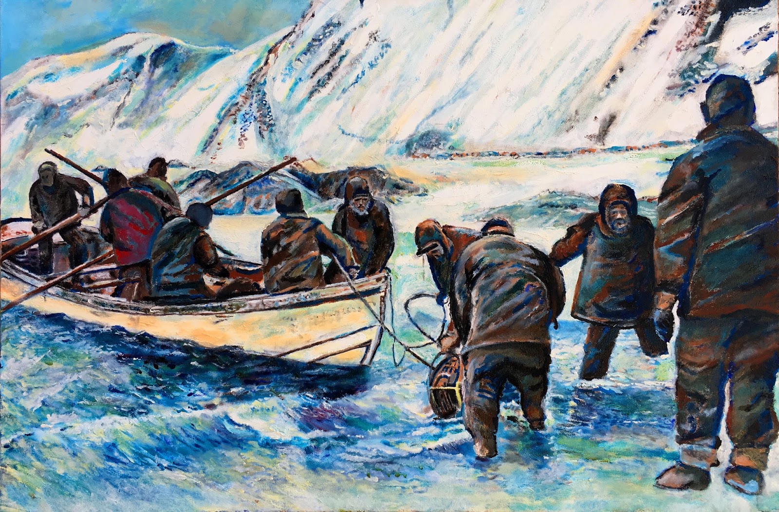 Todd Kruse's Art Blog: Shackleton and crew arrive on Elephant Island