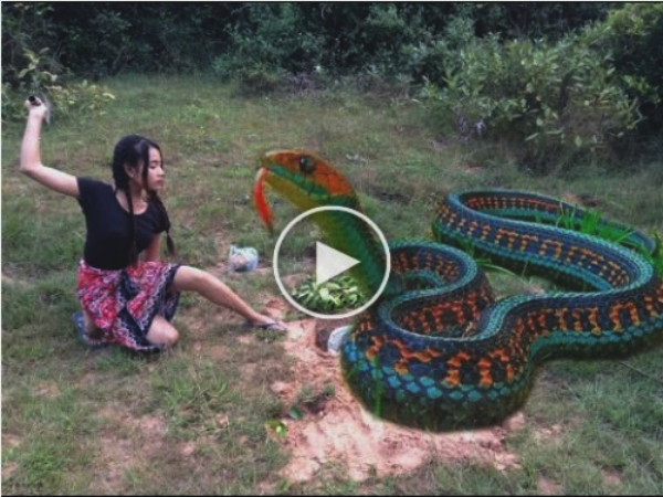CAN YOU BELIEVE THIS YOUNG LADY ESCAPED BY THE SNAKE BECAUSE SHE HAS ...
