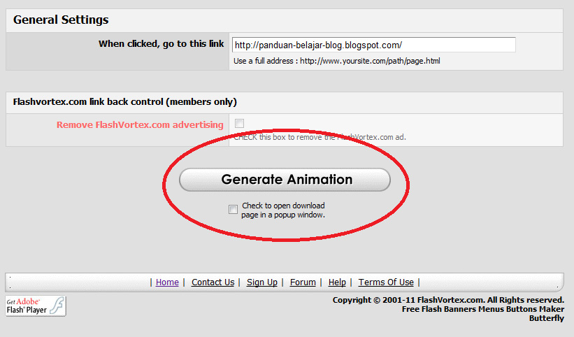 Membuat Animasi Flash Pada Blog Dengan FlashVortex - Coretanku