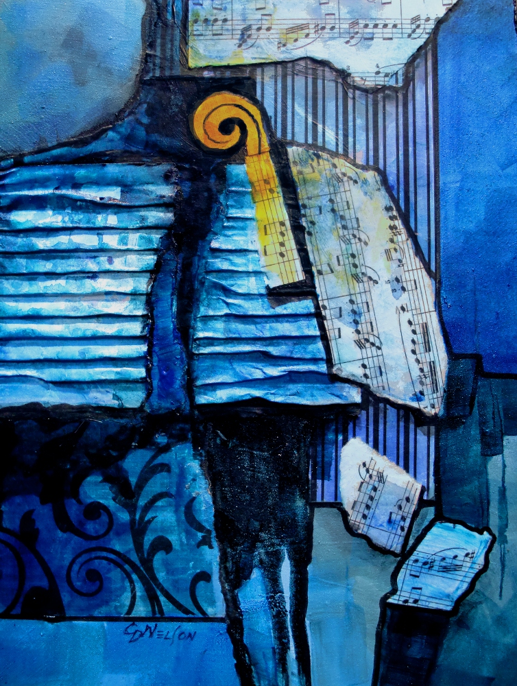 CAROL NELSON FINE ART BLOG: "BLUE NOTES" 12052, mixed media abstract ...