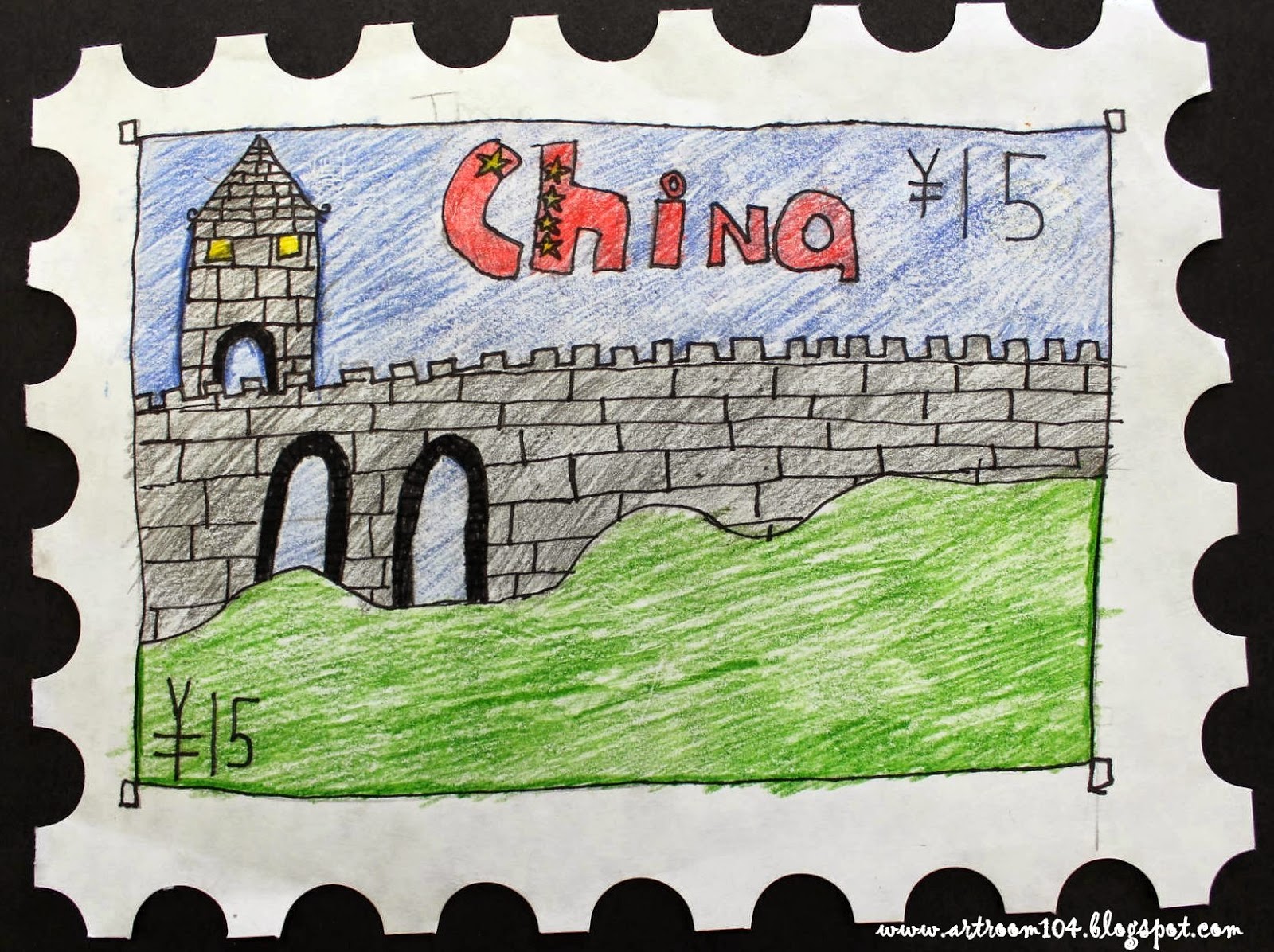 Art Room 104: 6th Grade: Foreign Country Stamp Designs