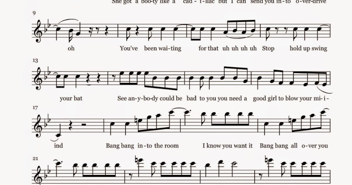 Flute Sheet Music: Bang Bang - Sheet Music