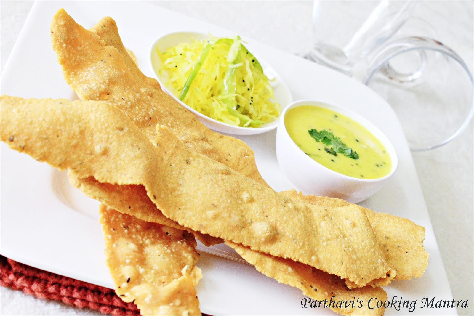 Parthavi's Cooking Mantra: Fafda - Kadhi with Papaya Cheen