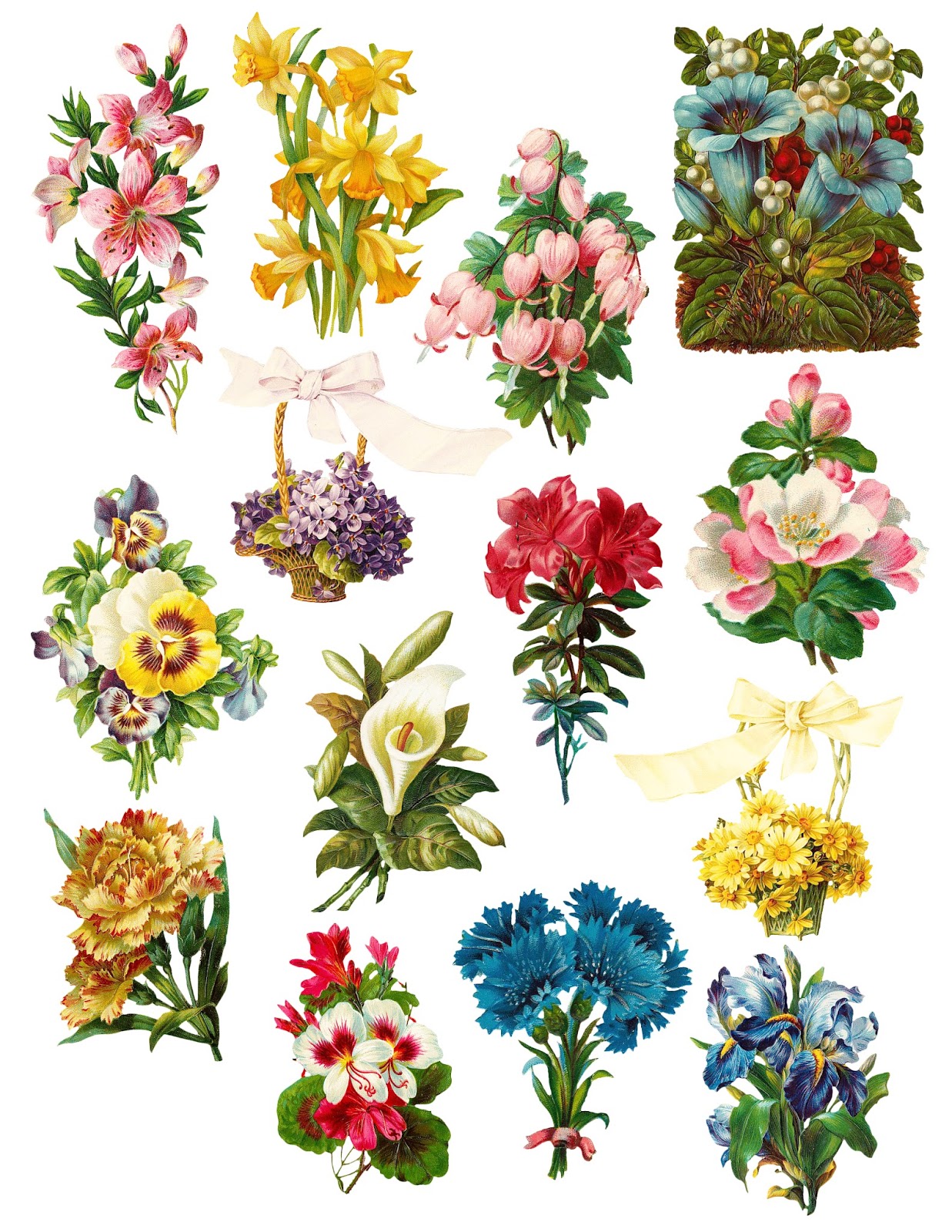 Блог Колибри: 100 Small Vintage Flower Graphics