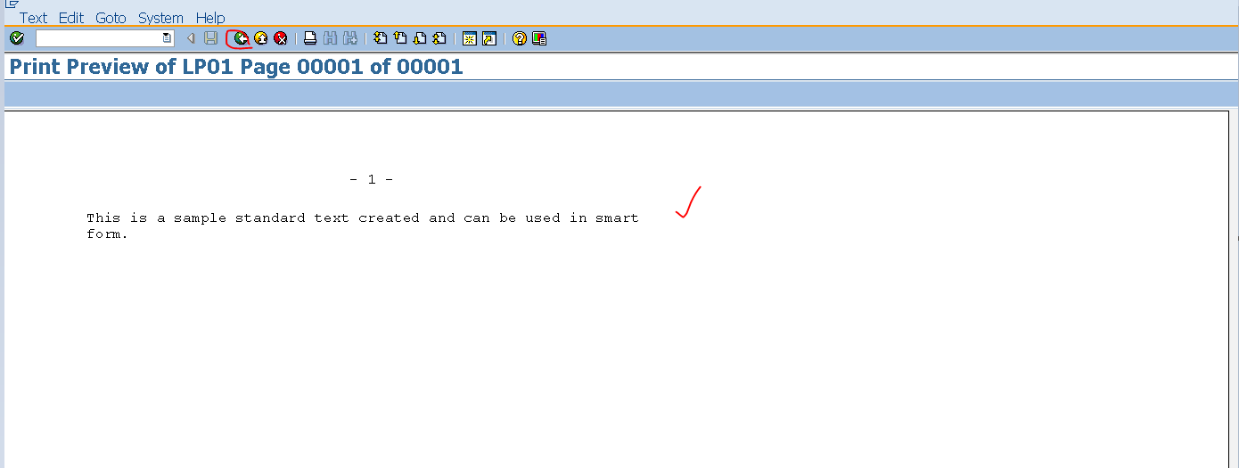 TECHSAP : 3.Smartform- Using Standard Text in window