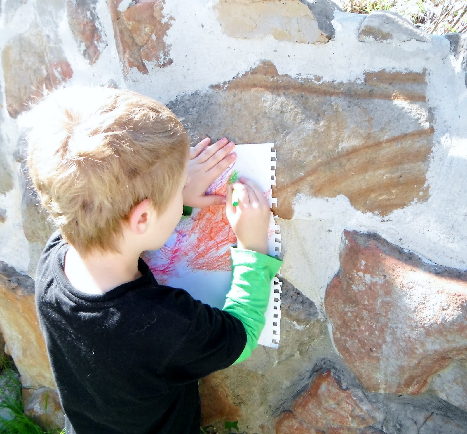 Adventures at home with Mum: Outdoor Surface Rubbing (A classic)