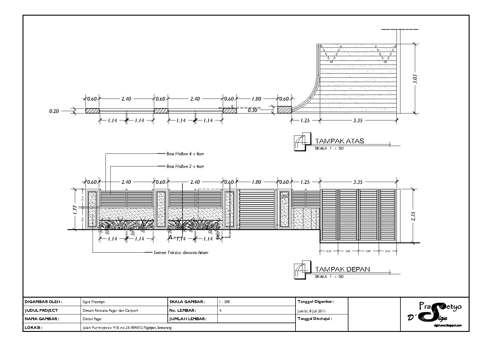 Belajar & Berbagi Ilmu: Rencana Pagar dan Carport Rumah