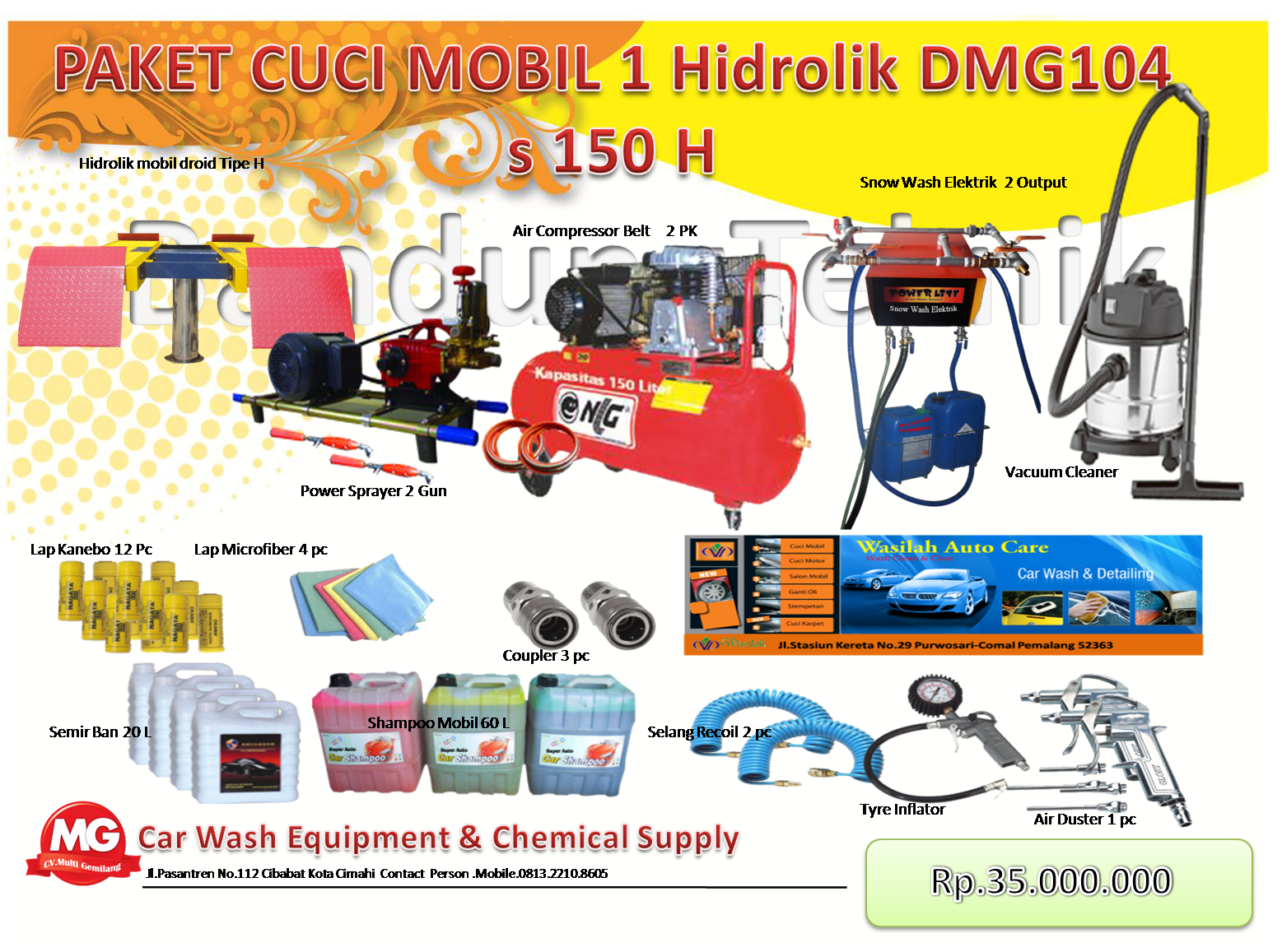 PAKET CUCI MOBIL 1 HIDROLIK - PERALATAN CUCI MOBIL DAN MOTOR MURAH