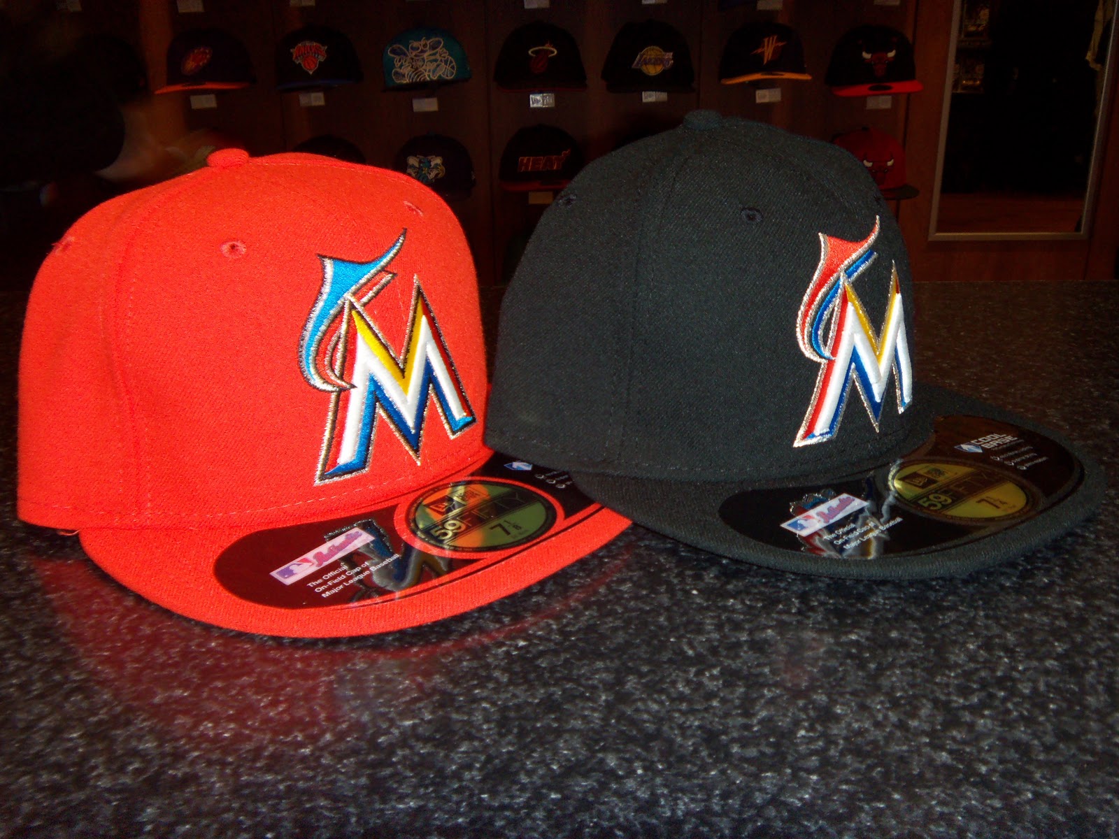 INITIAL-H: NEW MIAMI MARLINS CAPS