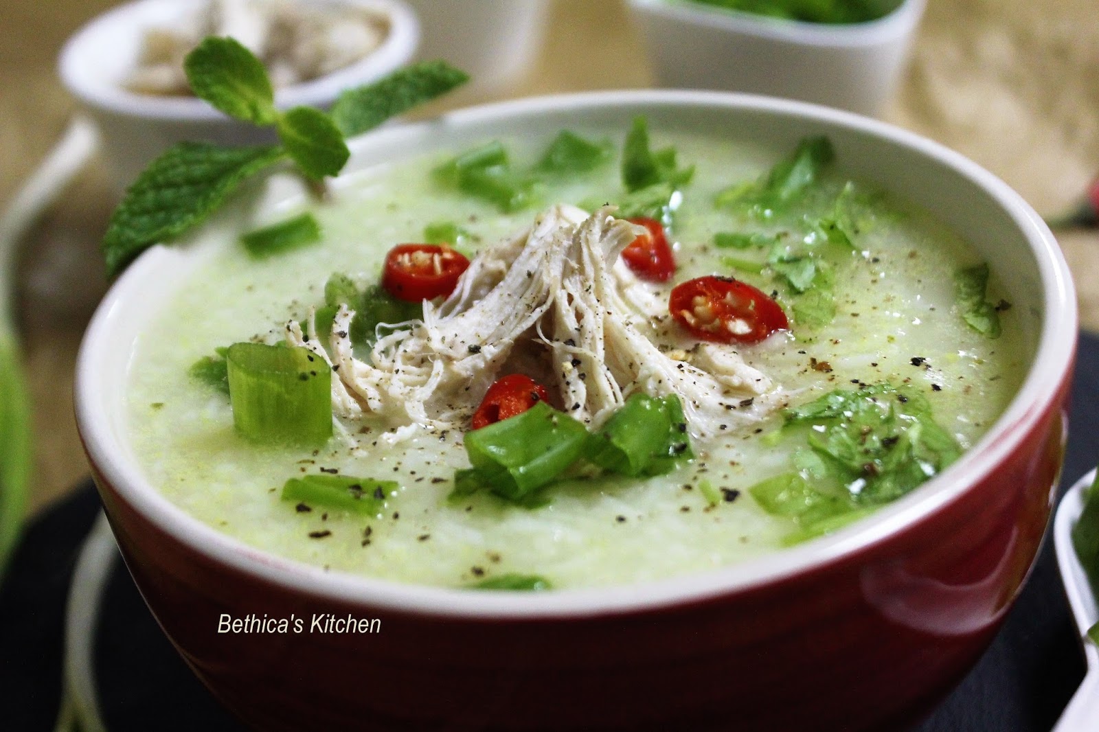 Bethica's Kitchen Flavours: Chao Ga (Vietnamese Chicken Rice Porridge ...