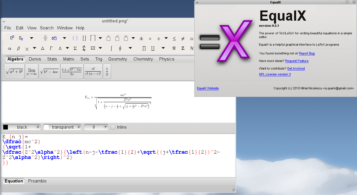 Karol Kozioł: Zamiana wzorów LaTeX-a na obrazki: KLatexFormula i EqualX