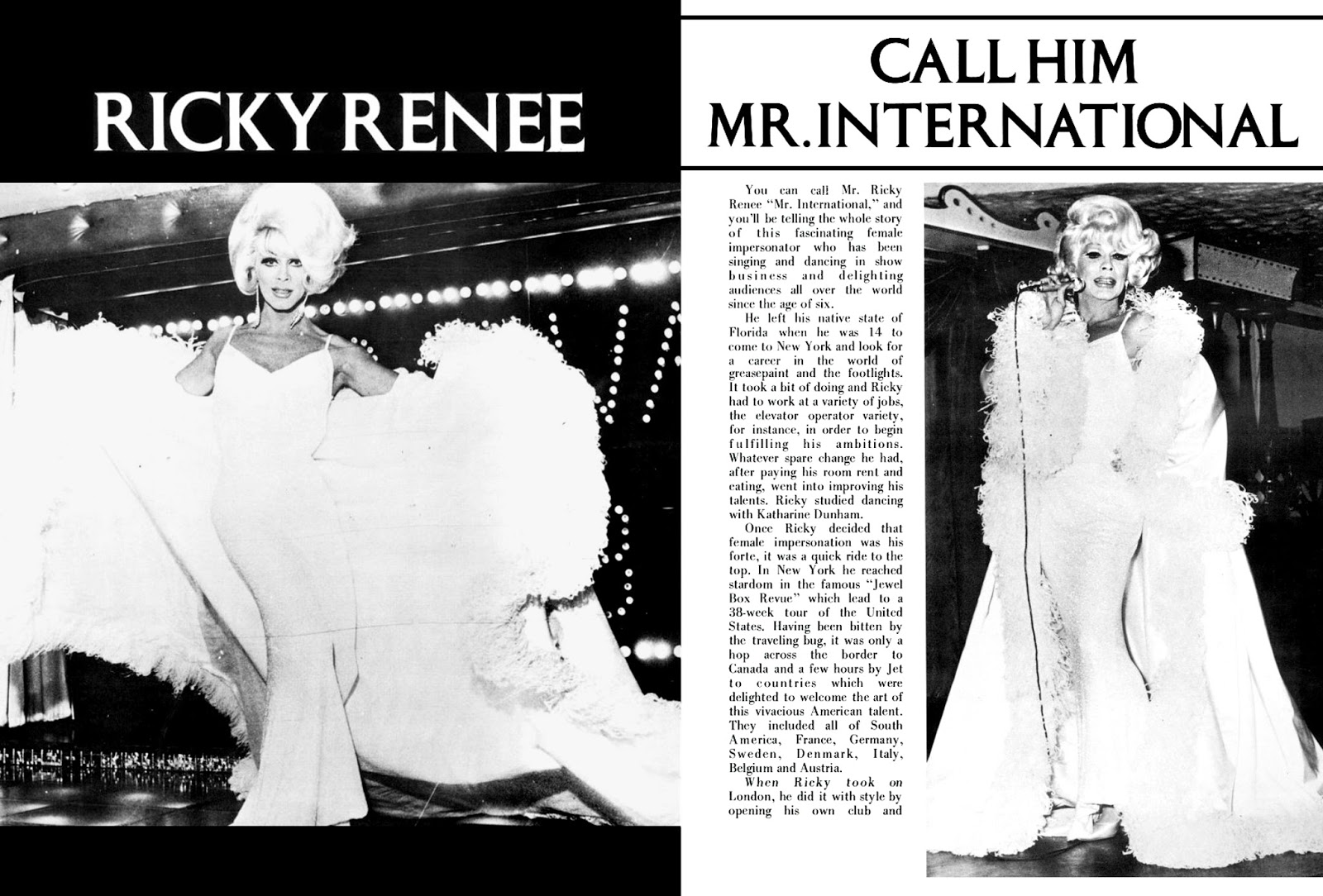 Lansure's Music Paraphernalia: RICKY RENÉE | Female Impersonator