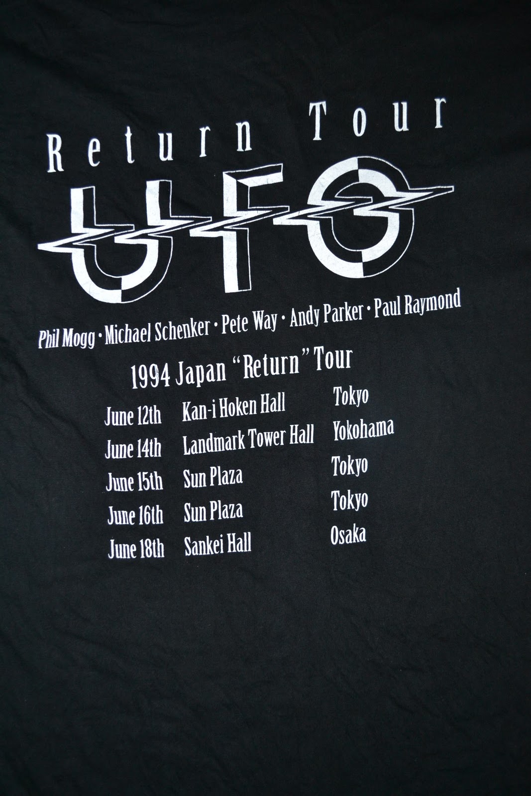 Anak Liar Rocks!: Vintage 1993 UFO band Japan Return Tour T-shirt