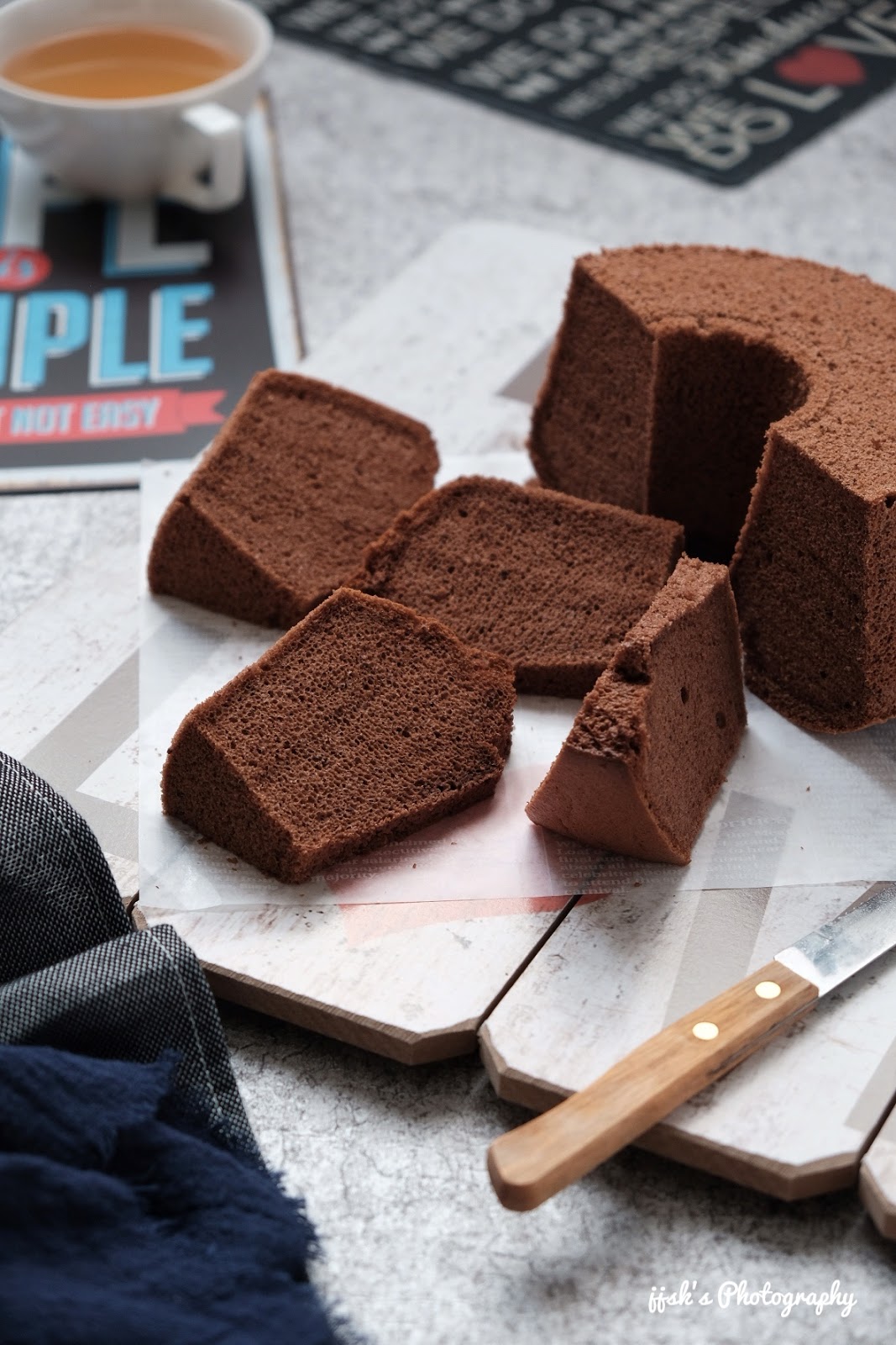 爱厨房的幸福之味: 可可戚风蛋糕 Cocoa Chiffon Cake 部落格四周年快乐