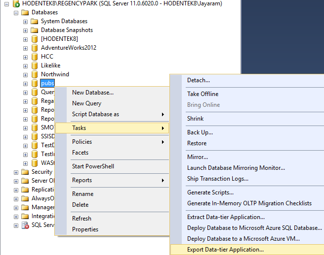 HodentekHelp: Can you a export data-tier task in SQL Server 2016 ...