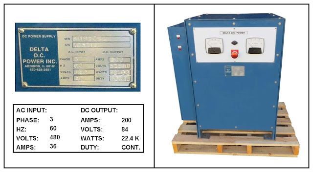 Carl E. Holmes Company (CEHCO): Refurbished Delta DC Rectifier, 0 to 84 ...