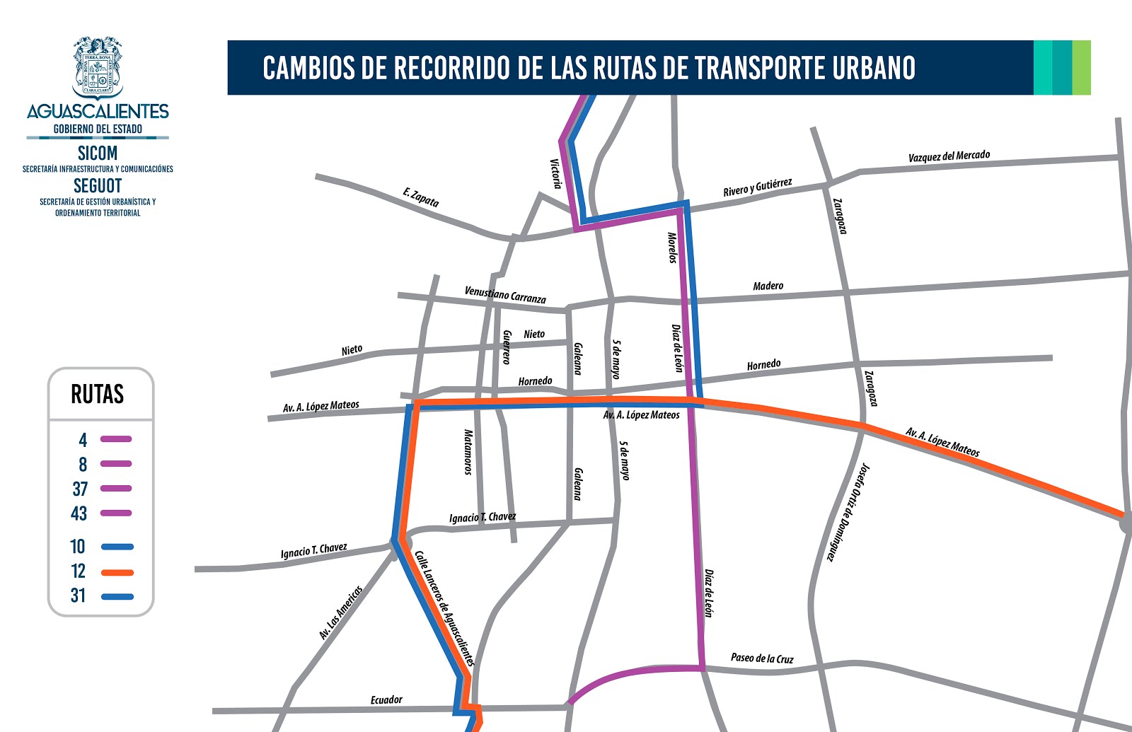 PLANO DE RUTAS DE TRANSPORTE PÚBLICO | Prensa SICOM/Comunicados de prensa