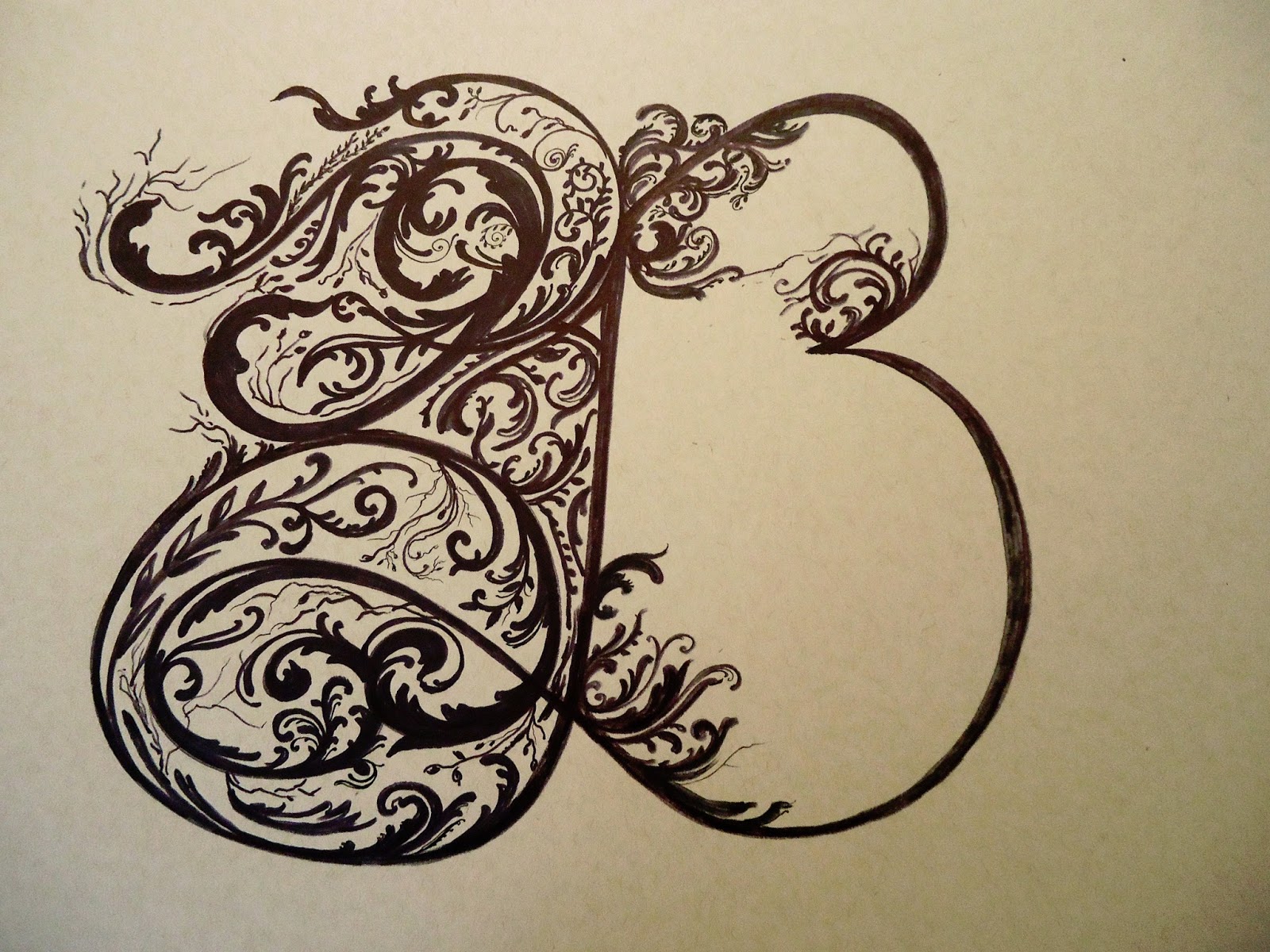 Wanderlust Gallery: Hand Lettered Letter B, Storybook B