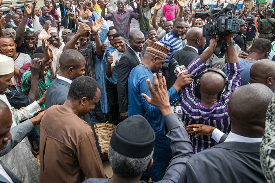 Photos/Video: Osinbajo visits Garki market in Abuja, meets and ...