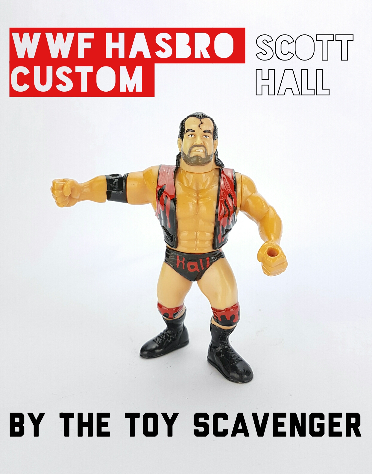 WWF Hasbro Custom Action Figure ☆ Scott Hall | Vintage Action Figures ...