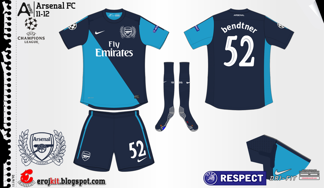 Kit Design, by eroj: 2011-12 Arsenal (Home e Away)