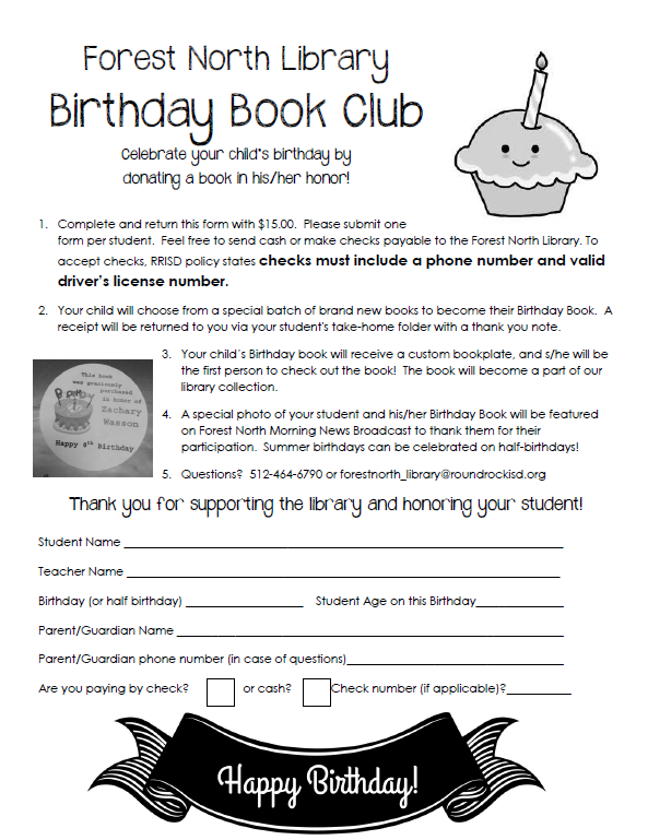 Forest North Library: Birthday Book Club