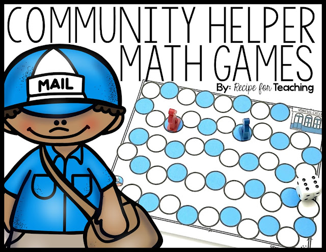 Community Helper Math Games - Recipe for Teaching