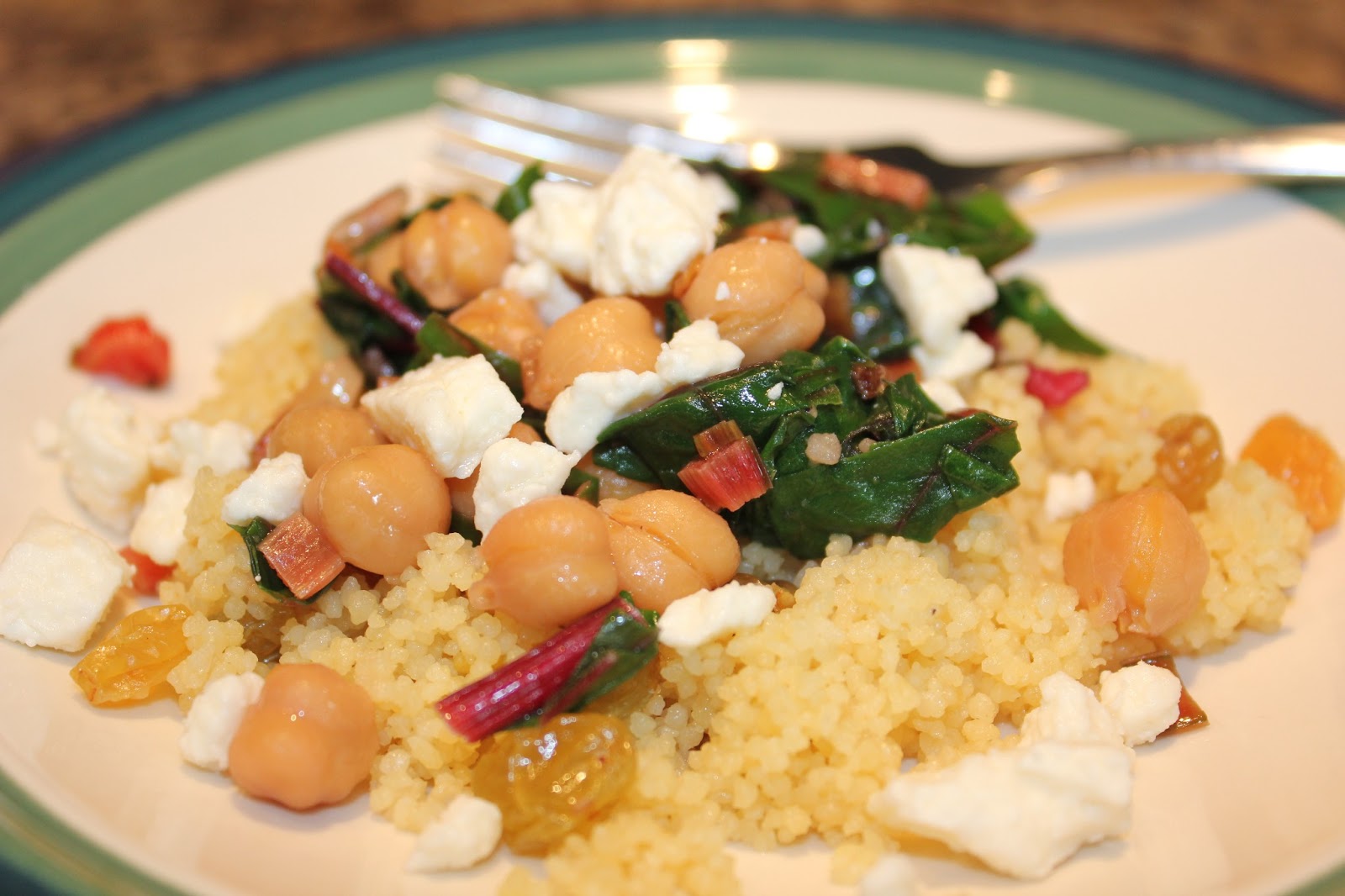 The Busy Moms' Recipe Box: Couscous with Swiss Chard, Raisins, and Feta