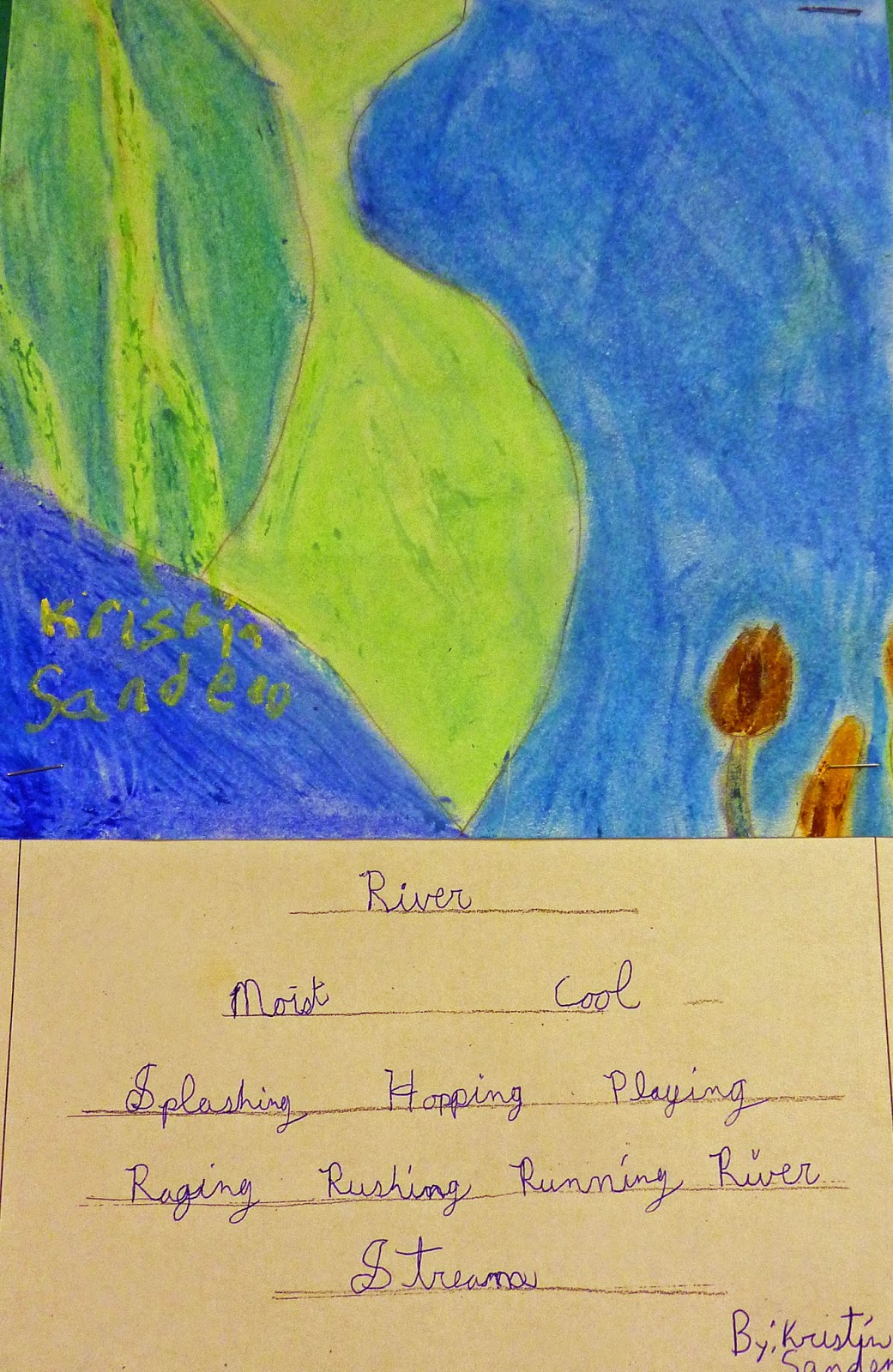 P. C. K. Art Room : Oil Pastel Abstract O'Keefe Paintings and poems
