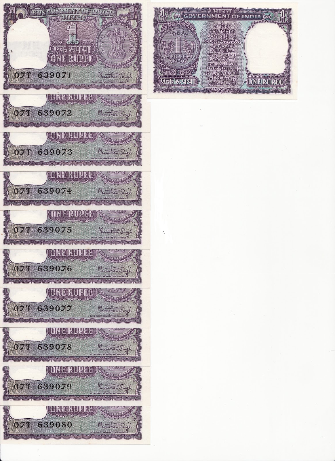 Randhawa's Bank Notes And Collectibles: India 1 Rupee Manmohan Singh ...