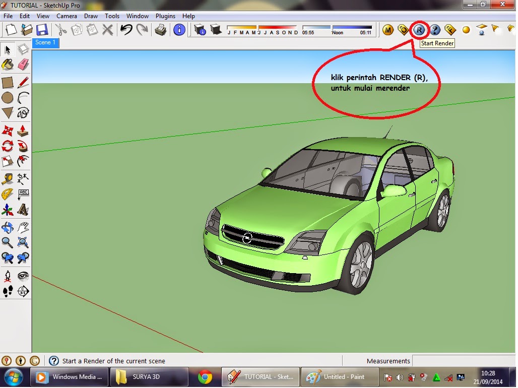 Tutorial V-Ray Sketchup : Cara Render Mobil di V-Ray SketchUp | Tutor ...