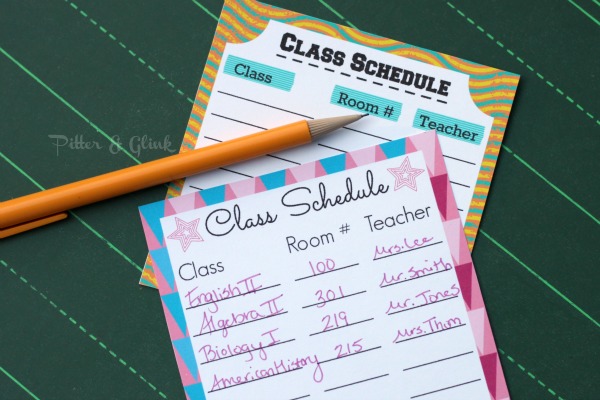 PitterAndGlink: {Back to School Week: Printable Student Schedules}