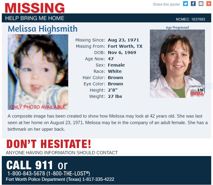 The Kidnapping of Melissa Suzanne Highsmith - CrimeBlogger1983